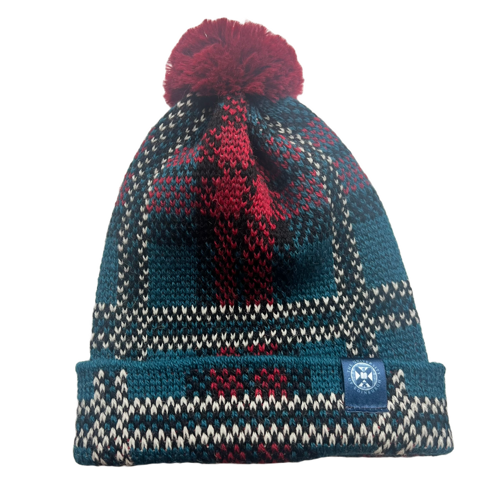 Tartan Pom Pom Beanie Hat - The University of Edinburgh – The ...